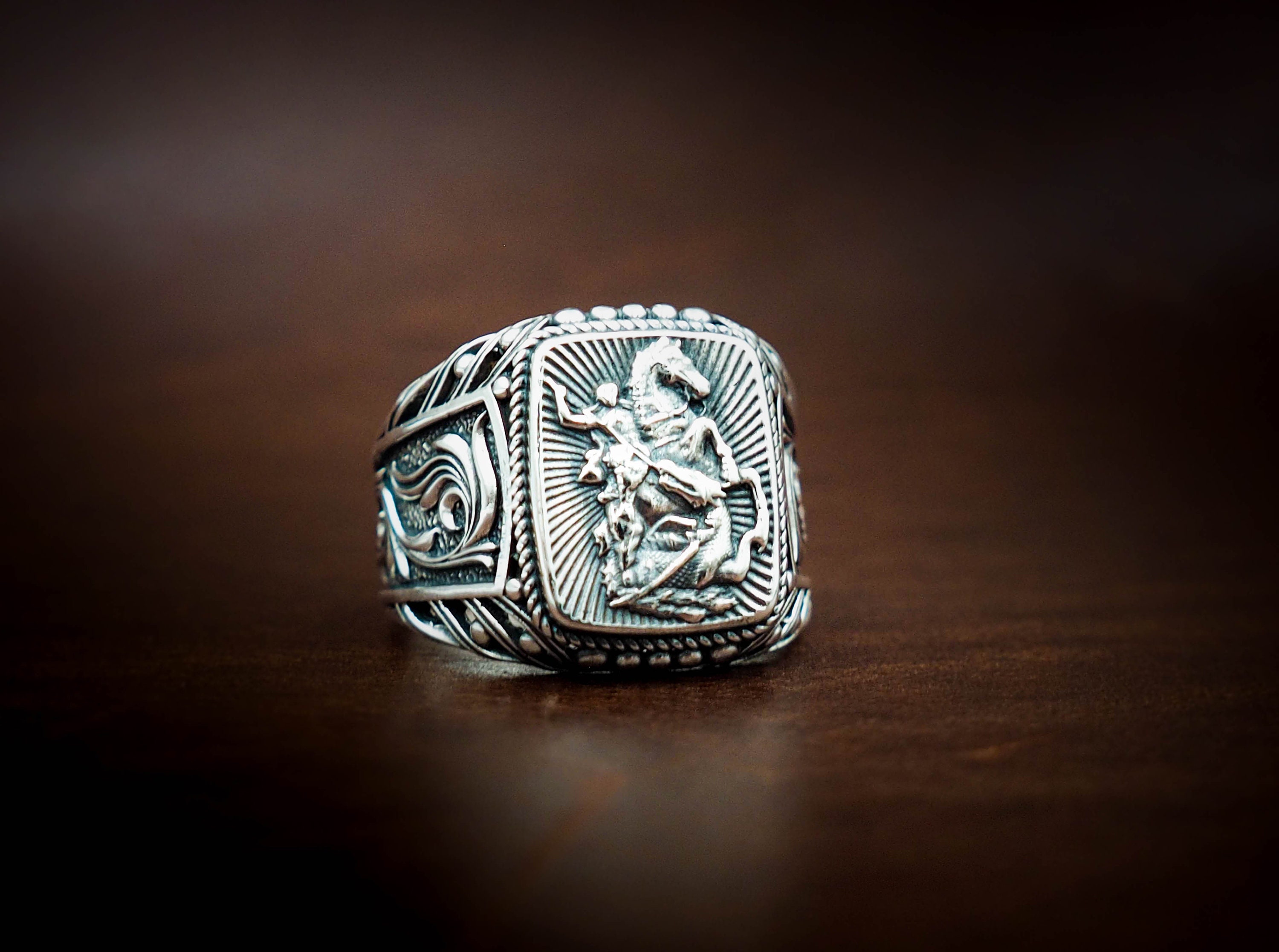 St George Ring Saint George 925 Sterling Silver Ring - Etsy.de