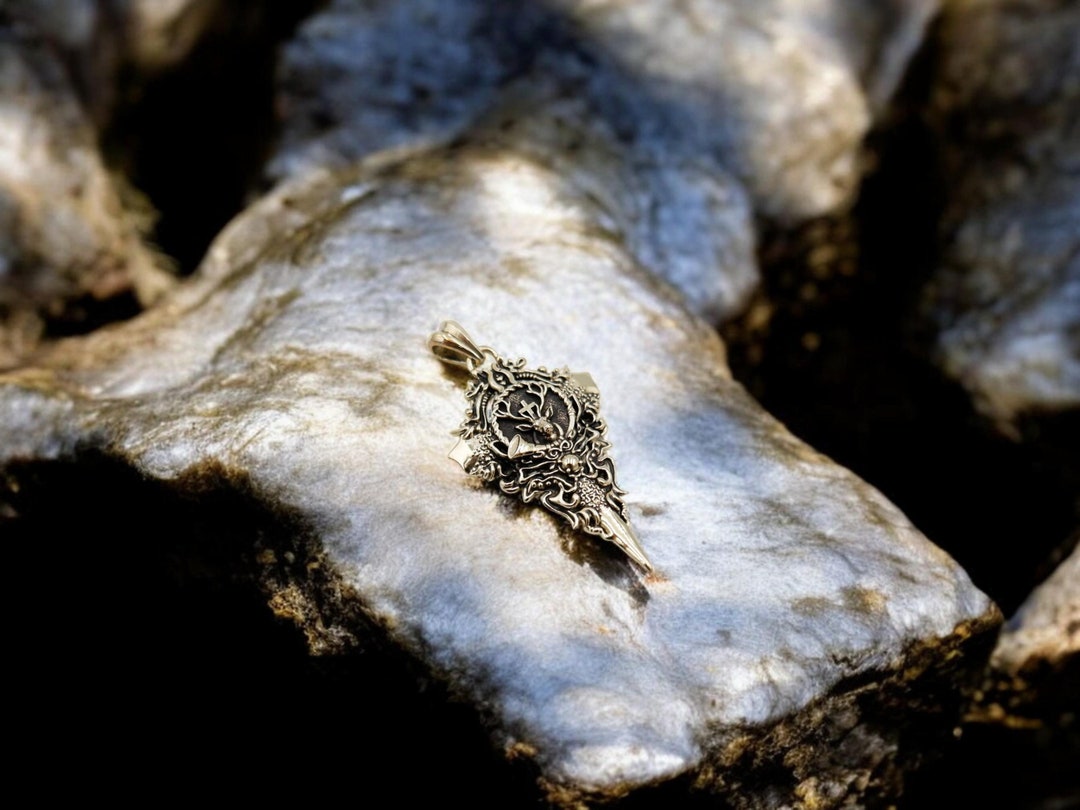 St. Hubert Brass Pendant, Deer With Cross, Patron Saint of Hunters - Etsy