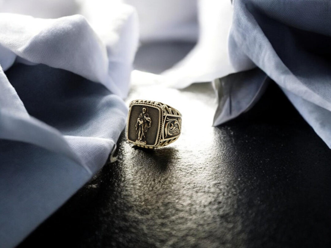St. Peter Brass Ring, Catholic Christian Jewelry Gift - Etsy