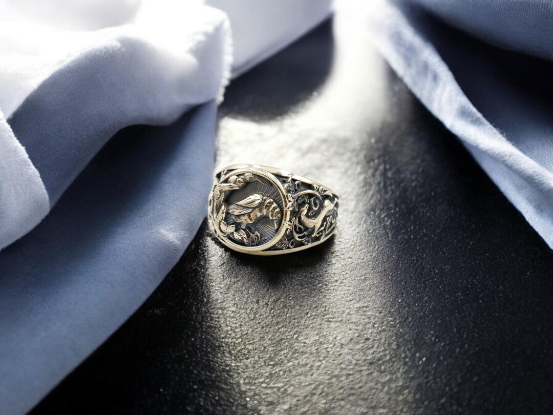 Viking Raven Mens Ring, Norse Crow Ring Gothic Norse Viking Odin Bird ...