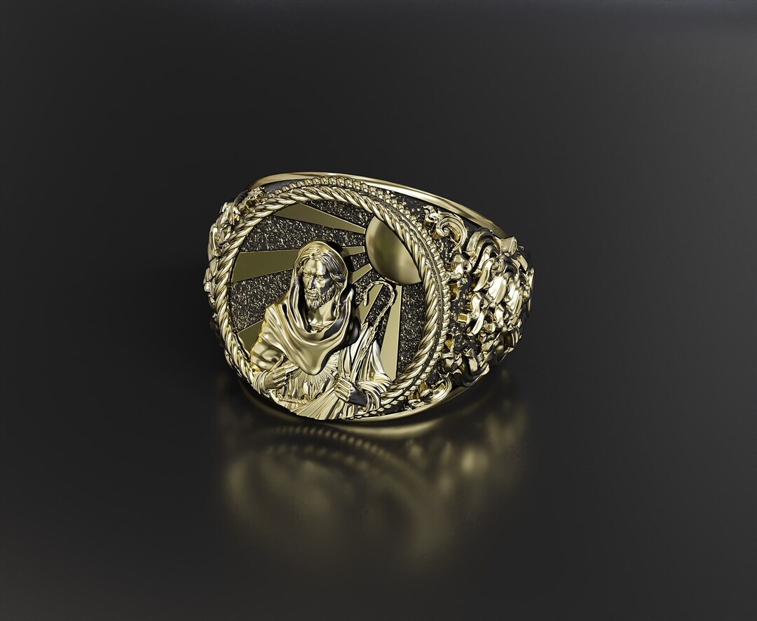 Jesus Head Men's Rings Head of Jesus Ring Jesus Signet - Etsy Österreich