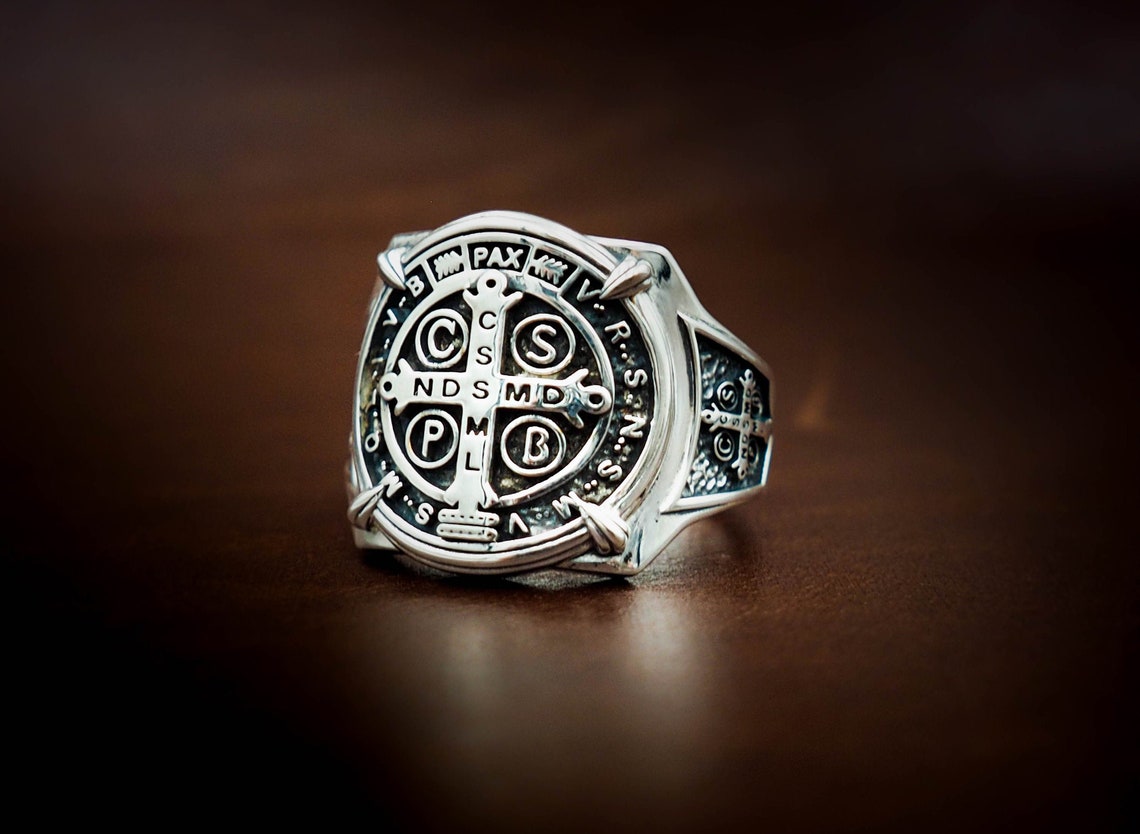 St Benedict Exorcism Cross Demon Protection Rings St Benedict - Etsy