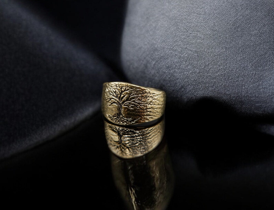 Brass Tree of Life Ring, Forest Amulet Ring - Etsy