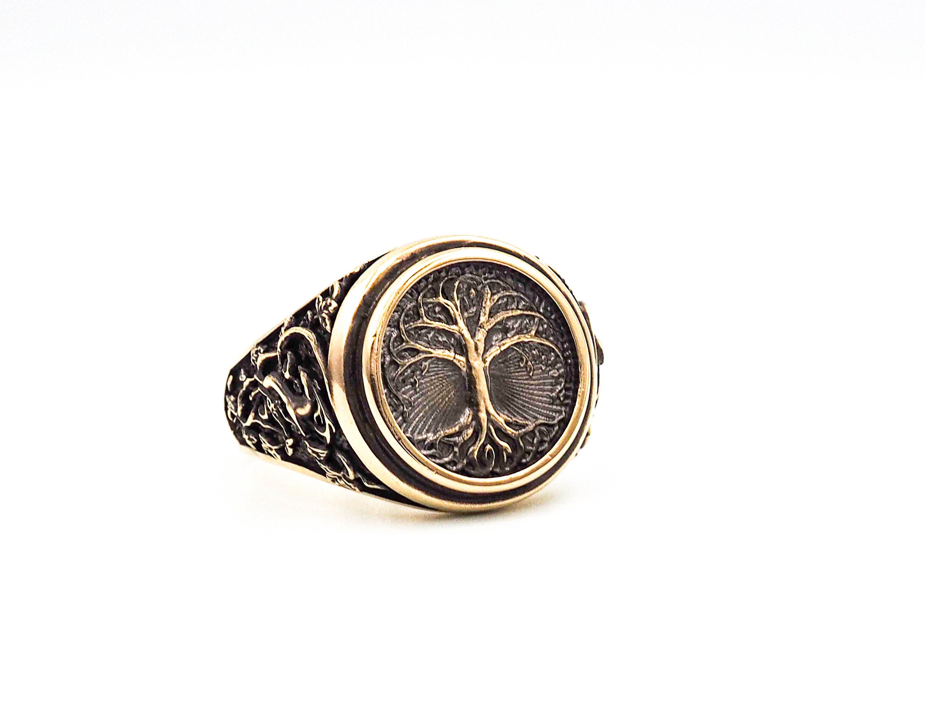 Tree of Life Ring Yggdrasil Ring Signet Ring Men Tree Ring - Etsy