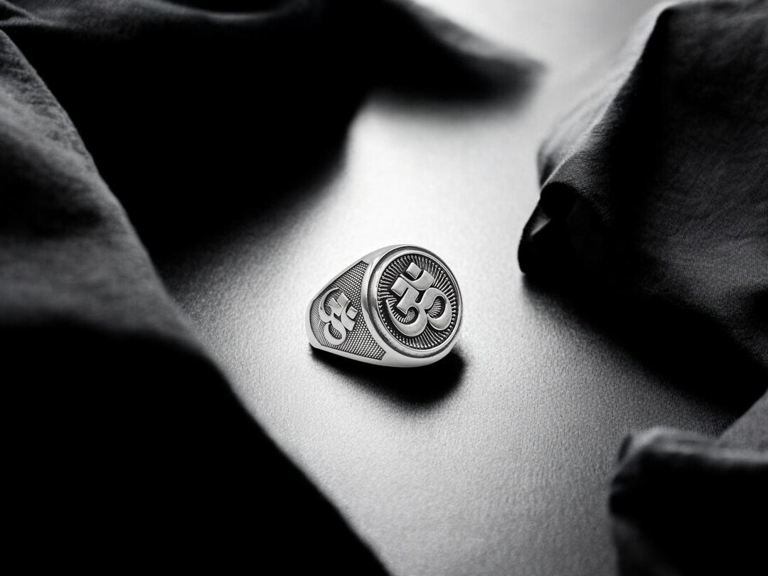 Sterling Silver Ohm Ring, Yoga Amulet Talisman - Etsy