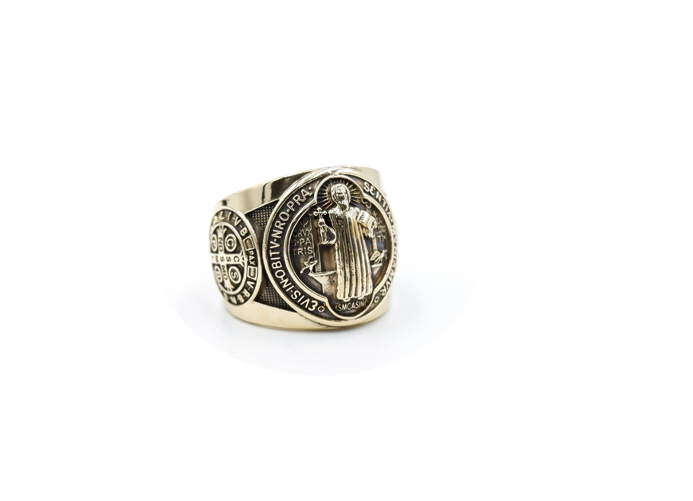 Saint Benedict Ring St Benedict Men Signet Ring St Benedict - Etsy