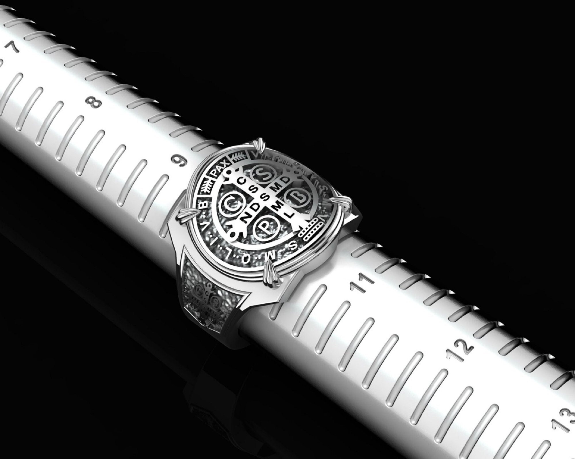 St Benedict Exorcism Cross Demon Protection Rings St Benedict - Etsy