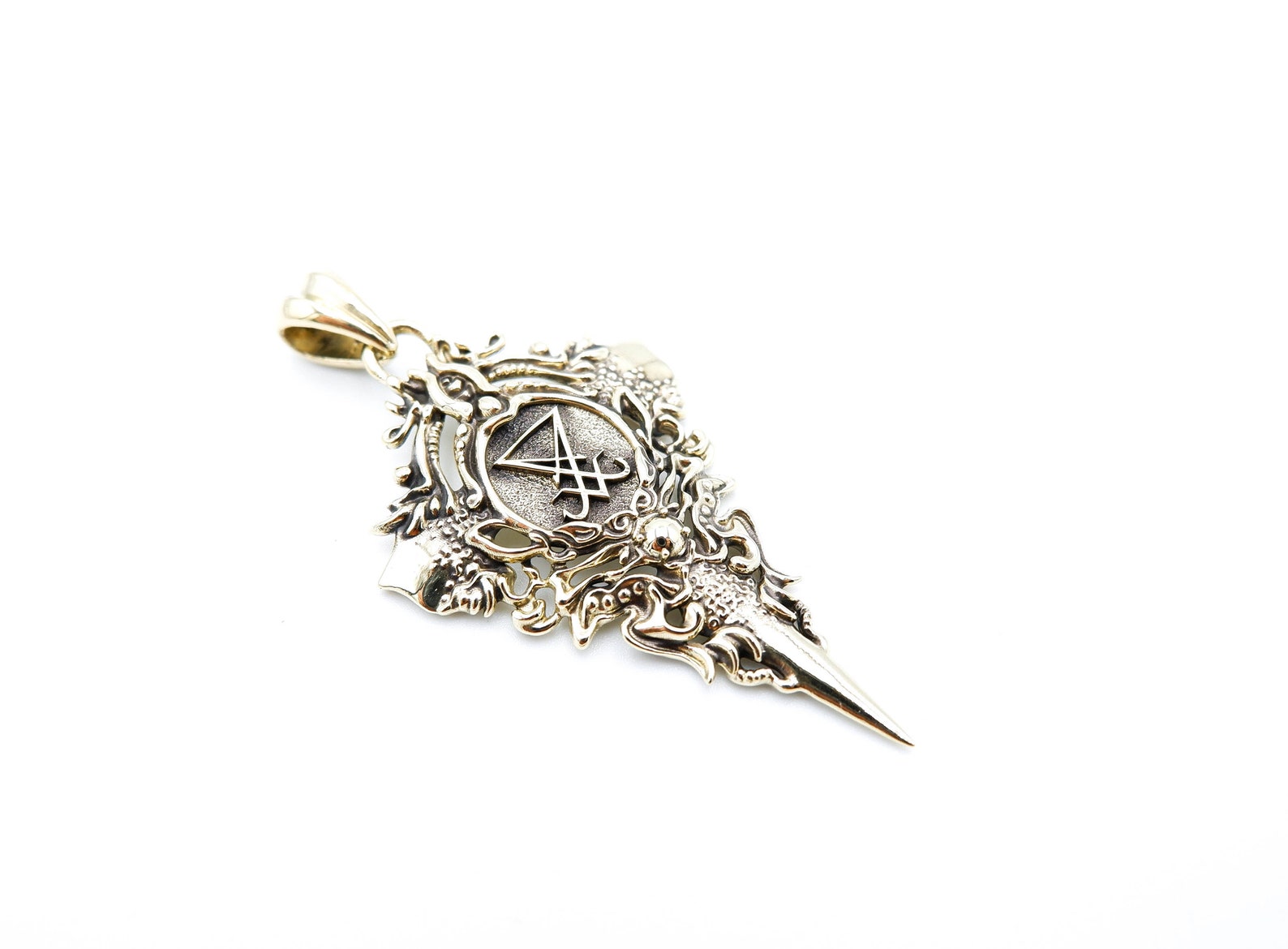 Sigil of Lucifer Brass Pendant, Satanic Symbol Talisman, Protective ...
