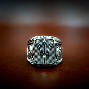 Poseidon Trident Ring, Trident Ring, Poseidon Ring, Ancient Greek God ...