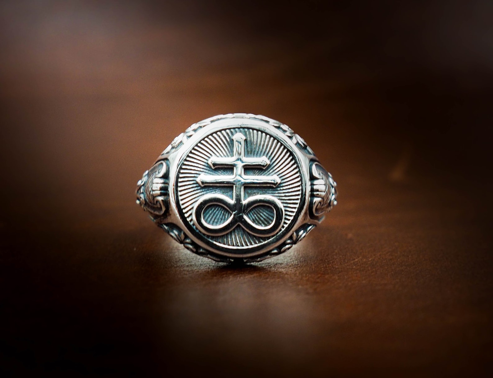 Satanic Cross Ring Leviathan Cross of Satan Ring Leviathan | Etsy