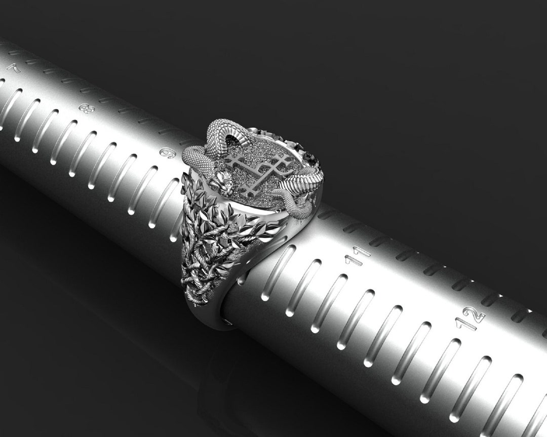 925 Sterling Silver Sigil of Lilith With Snake Ring Sigil of - Etsy