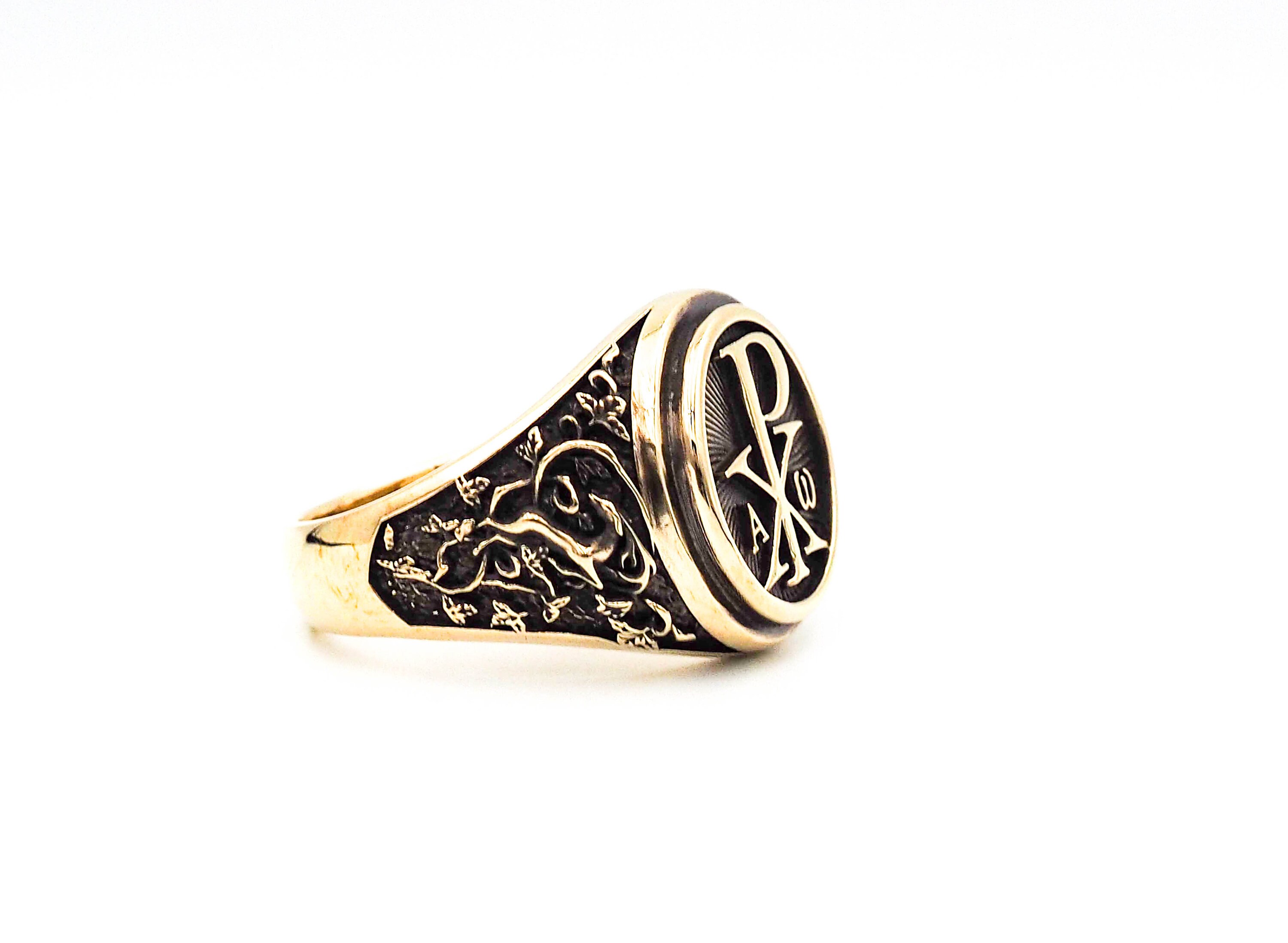 Chi Rho Alpha and Omega Christian Ring Mens Chi Rho Ring - Etsy