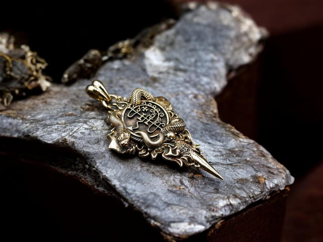 Asmodeus Pendant With Snake, Sigil Solomon Demon Seal Pendant, Lucifer ...