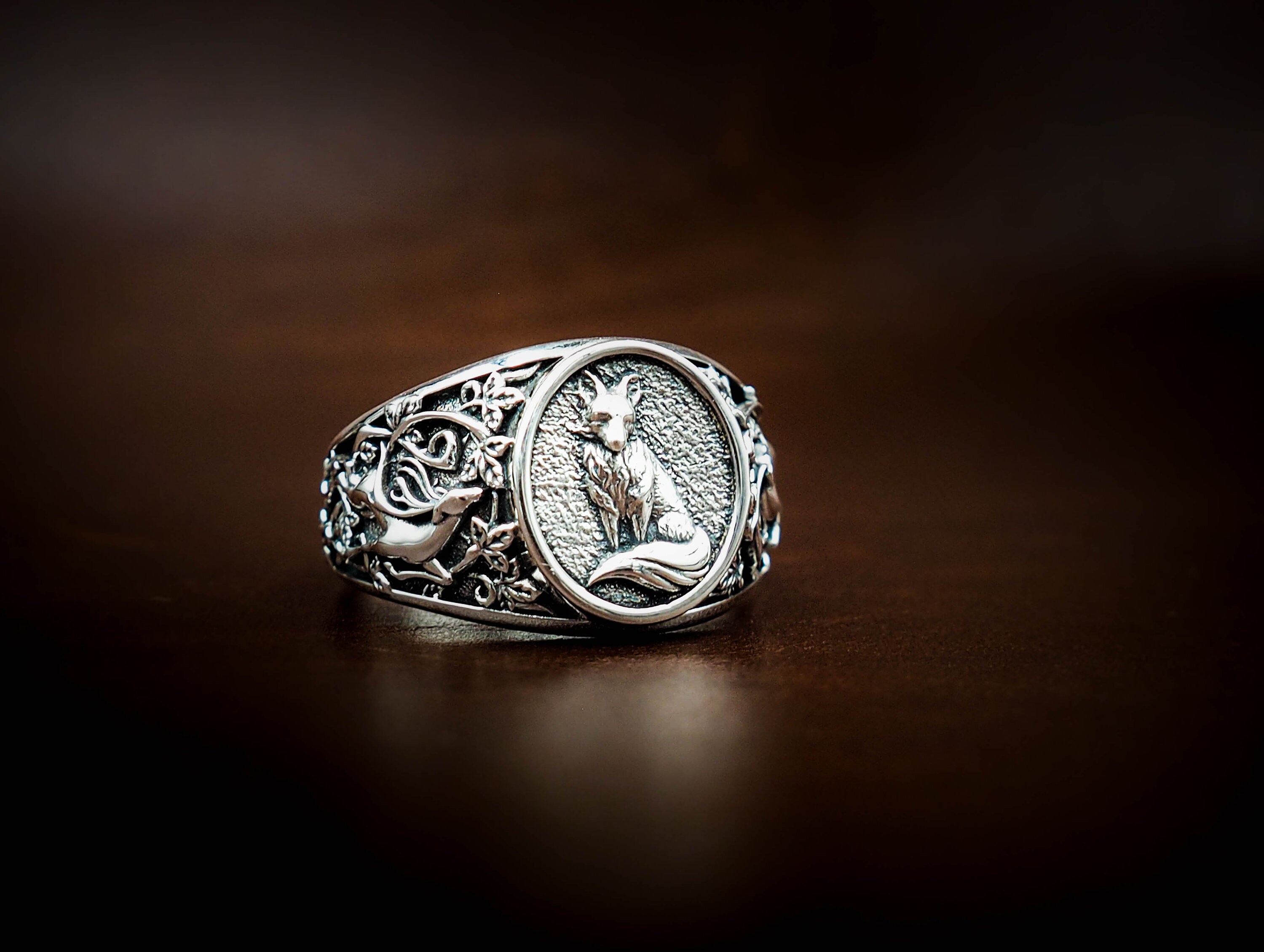 Mens Silver Fox Ring Fox Men's Ring Fox Men Jewelry - Etsy