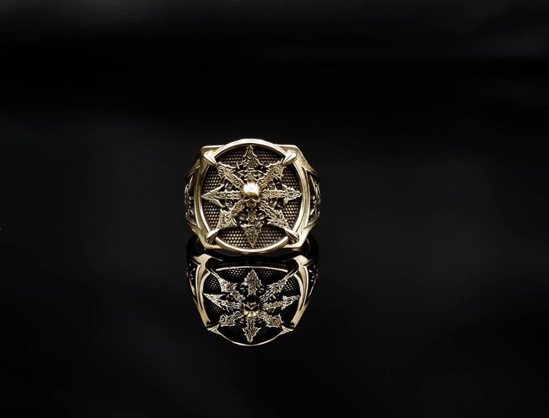 Arrows Chaos Star Cross Skull Ring Symbol of Chaos Ring - Etsy