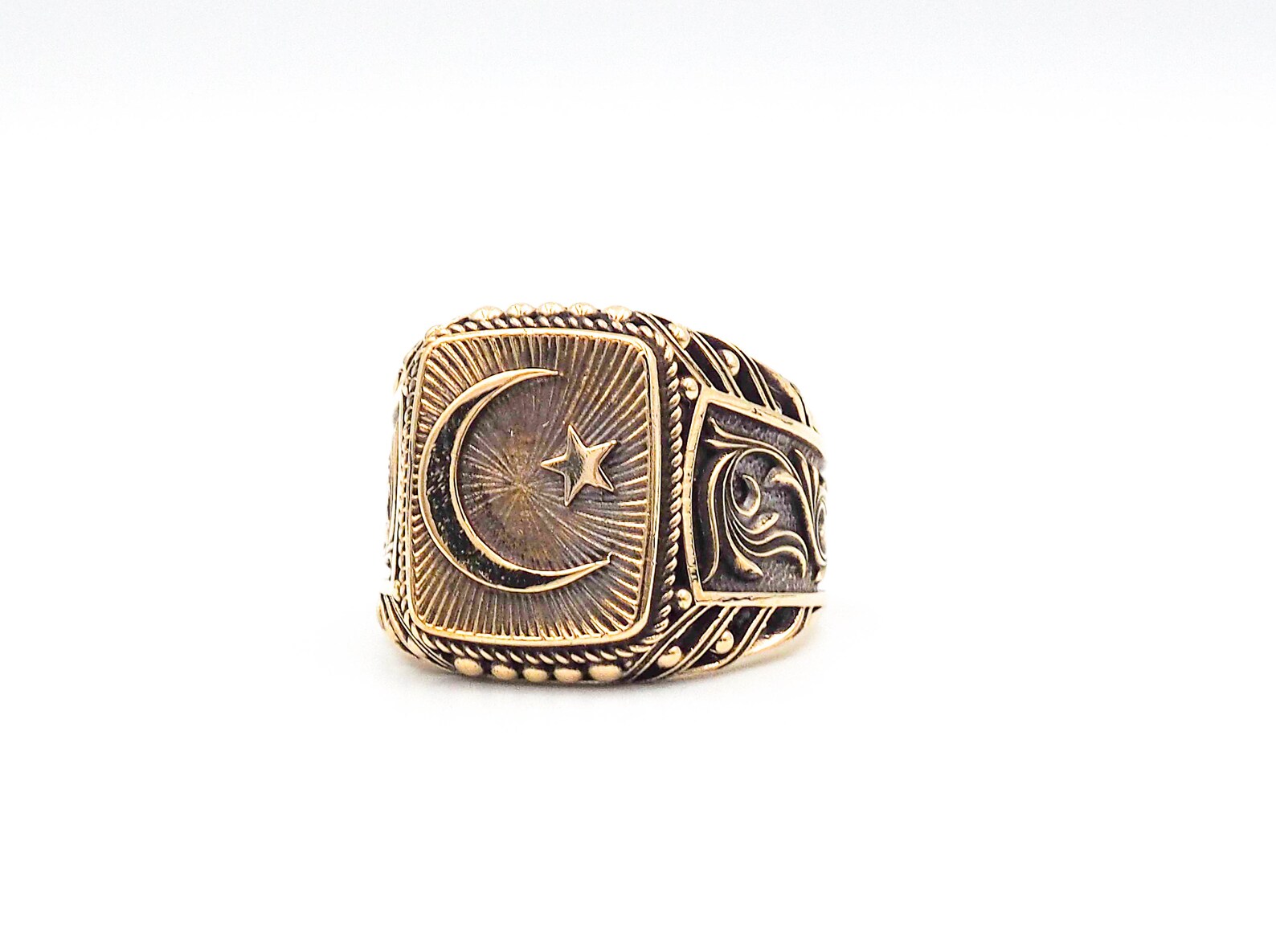 Islam Symbol Star and Crescent Moon Ring Muslim Star Cresant | Etsy