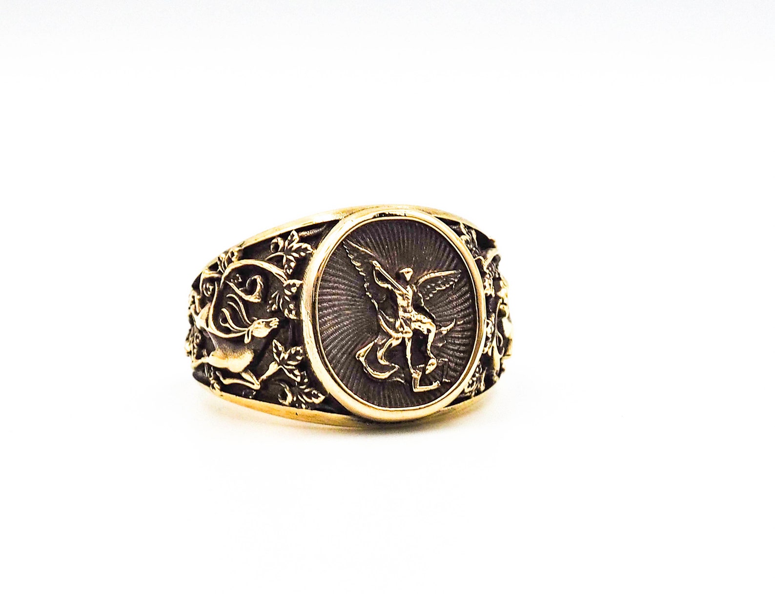 Catholic Archangel St Saint Michael Ring Saint Michael Signet - Etsy
