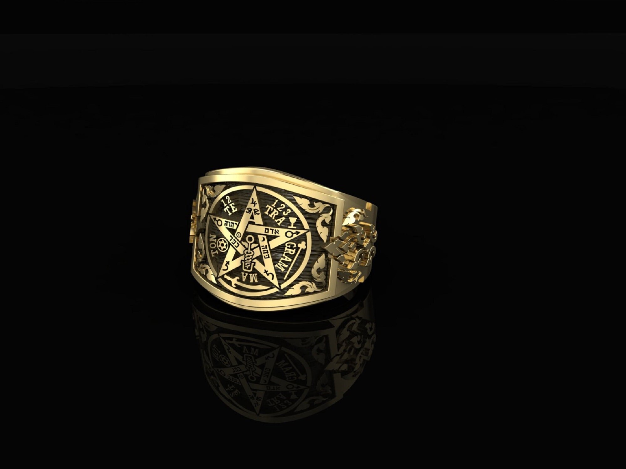 Tetragrammaton Ring Sigil of Protection and Hexagram of - Etsy