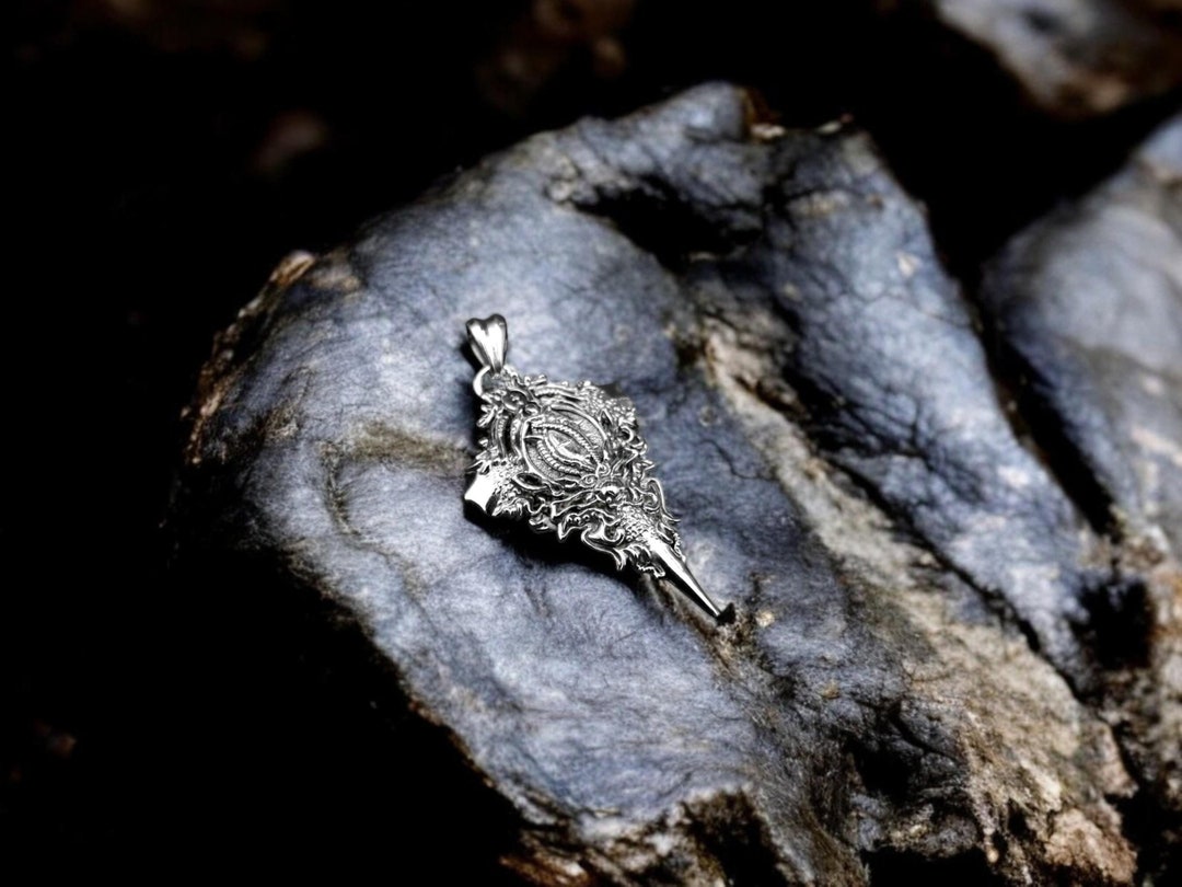 925 Sterling Silver Gothic Dragon Eye Pendant, Norse Viking Jewelry - Etsy