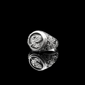 925 Sterling Silver Celtic Eagle Ring, Hawk Ring Norse Nordic Celtic ...