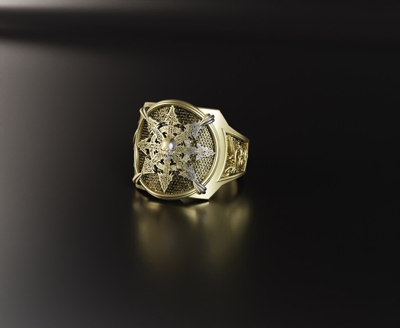 Arrows Chaos Star Cross Skull Ring Symbol of Chaos Ring - Etsy