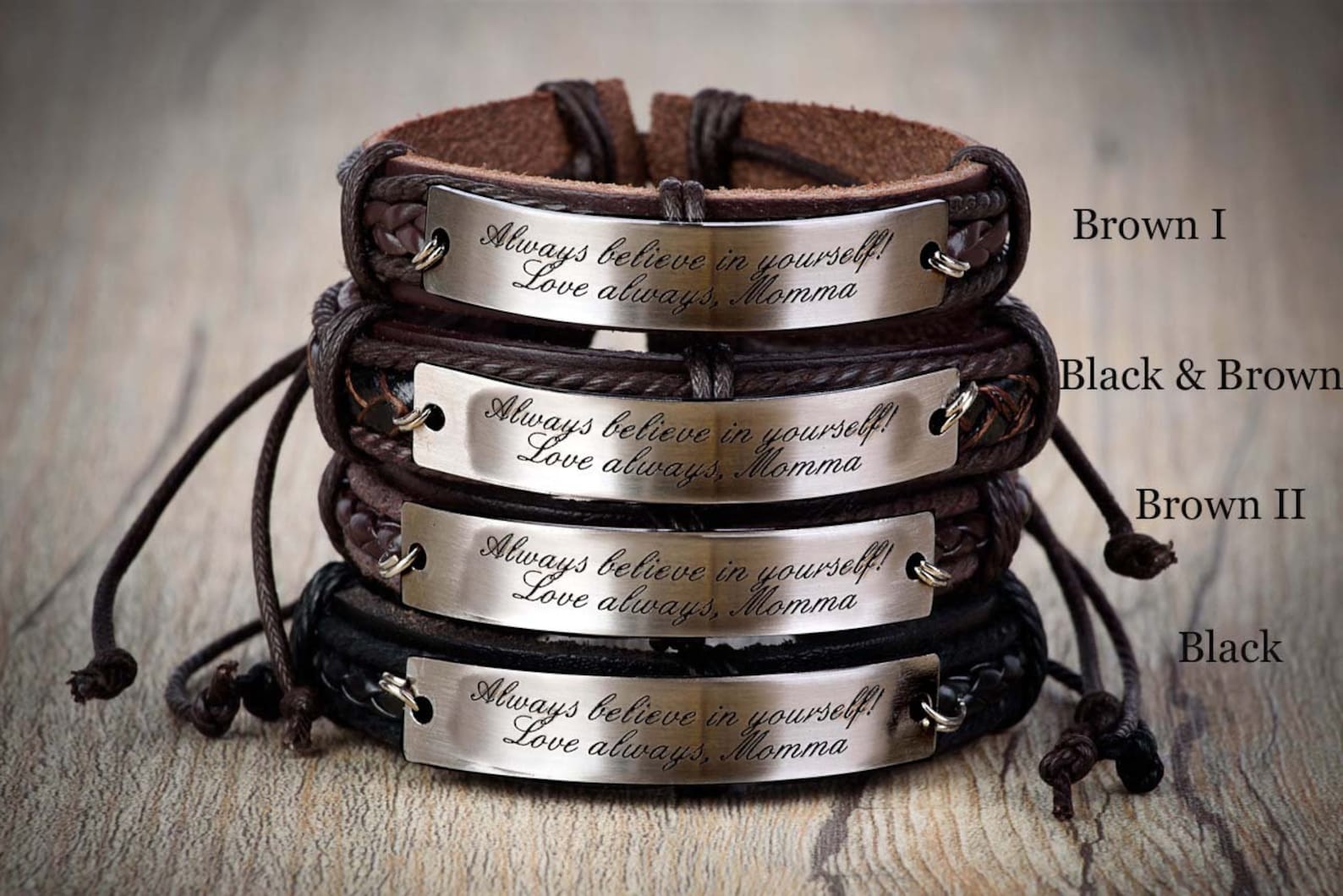 Custom Engraved Bracelet Personalized Leather Bracelet - Etsy