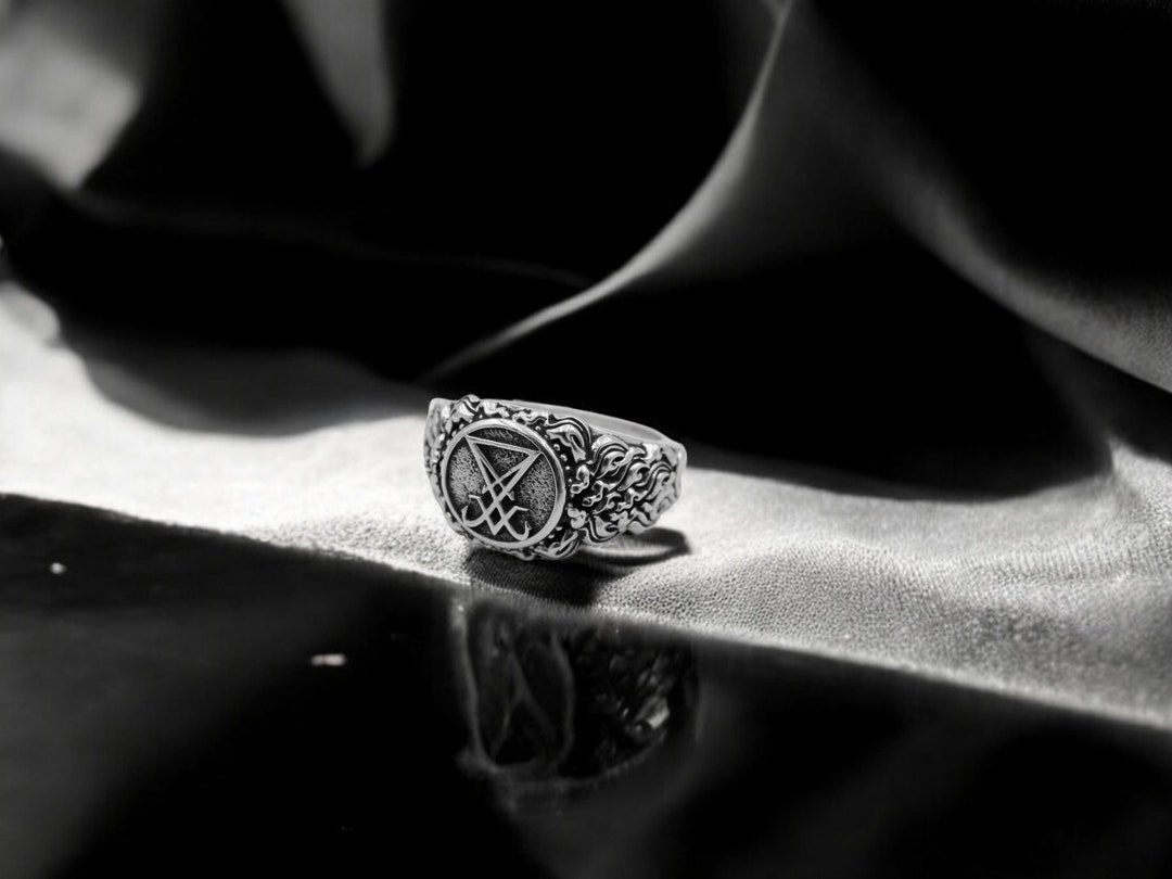 925 Sterling Silver Sigil of Lucifer Ring, Satan Amulet Jewelry - Etsy