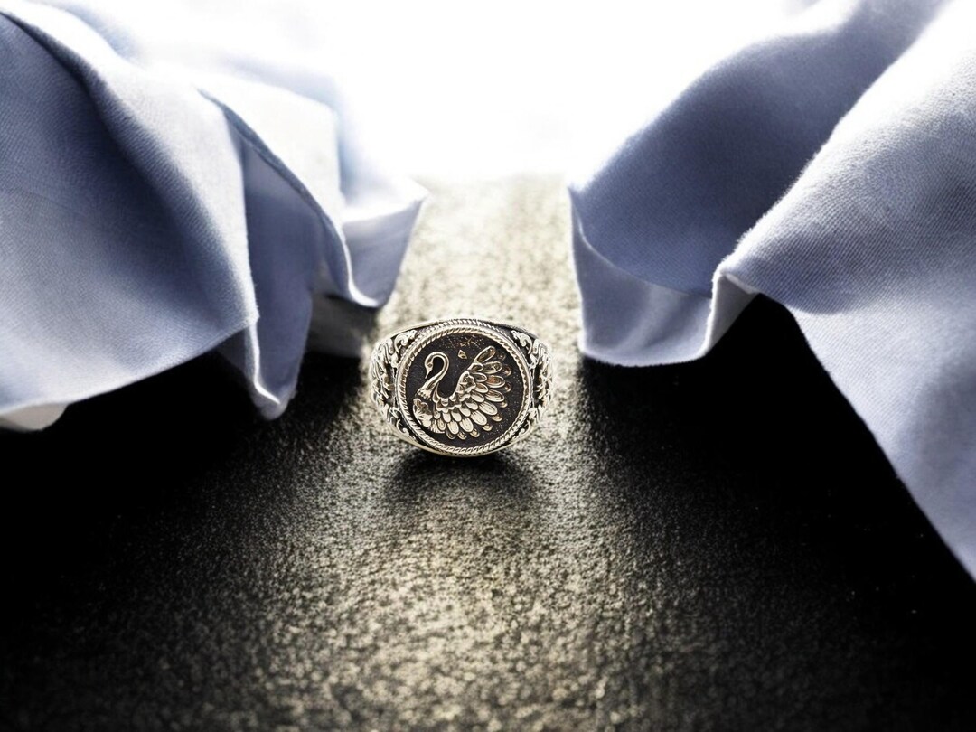 Swan Ring Animal Signet Men's and Women Accessory Brass Jewelry Wedding ...