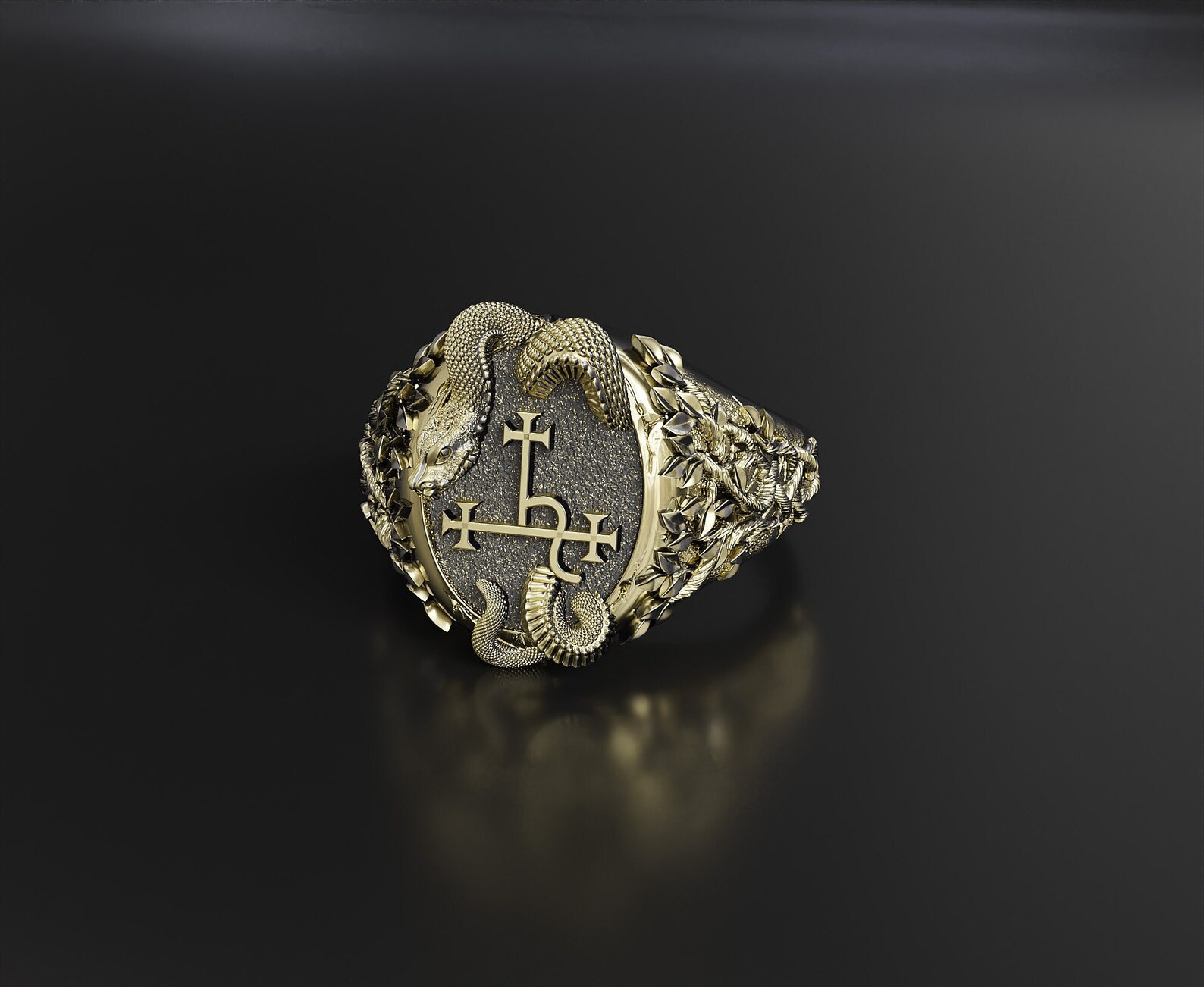 Sigil of Lilith With Snake Ring, Sigil of Lilith Ring, Lesser Key of ...
