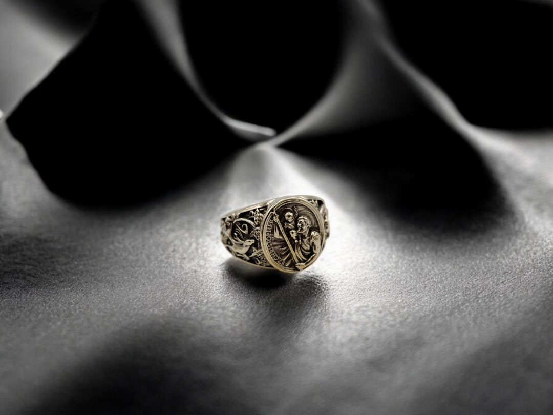 Saint Christopher Men's Ring, St. Christopher Ring, Catholic Ring ...