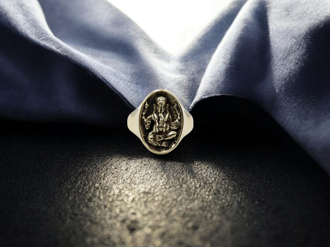 Lord Ganesha Buddhism Ring, Tibetan Chinese Elephant Buddha Ring, Good ...