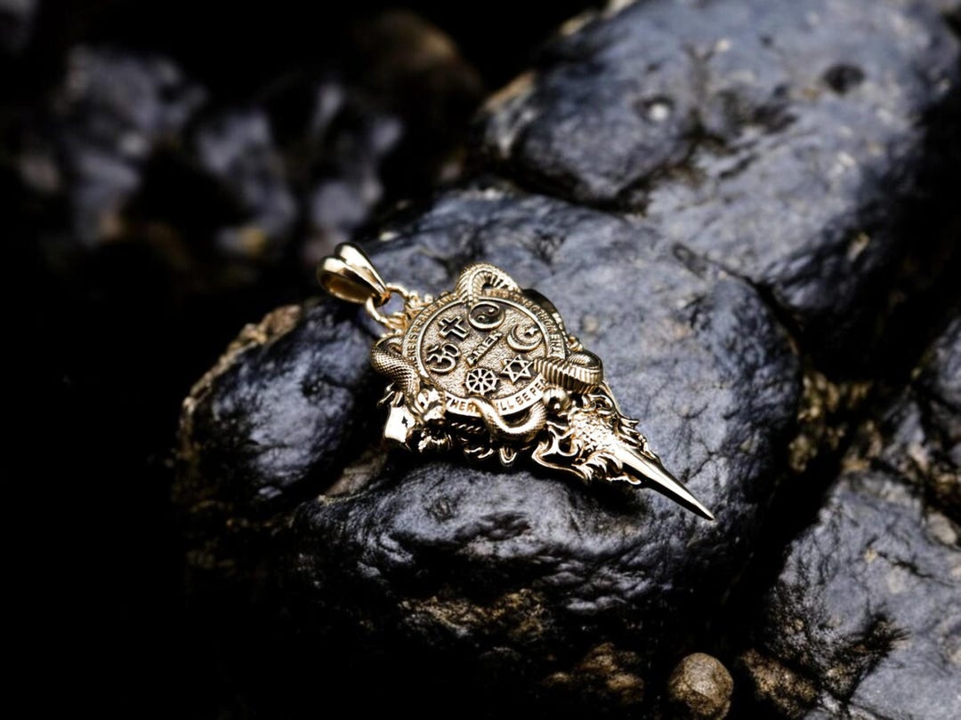 Sacred Symbols Pendant, Hexagram Talisman Solomon Yin Yang Crescent ...