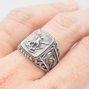 Saint St. Michael the Archangel Mens Ring, Saint Michael Ring, Saint ...
