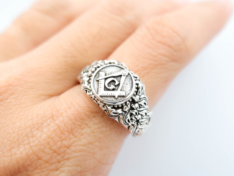 Sterling Silver Master Mason Ring, Mens Masonic Jewelry - Etsy
