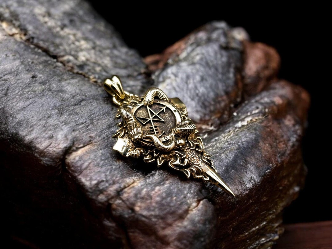 Sigil of Abaddon Pendant With Snake, Secret Seal of King Solomon ...
