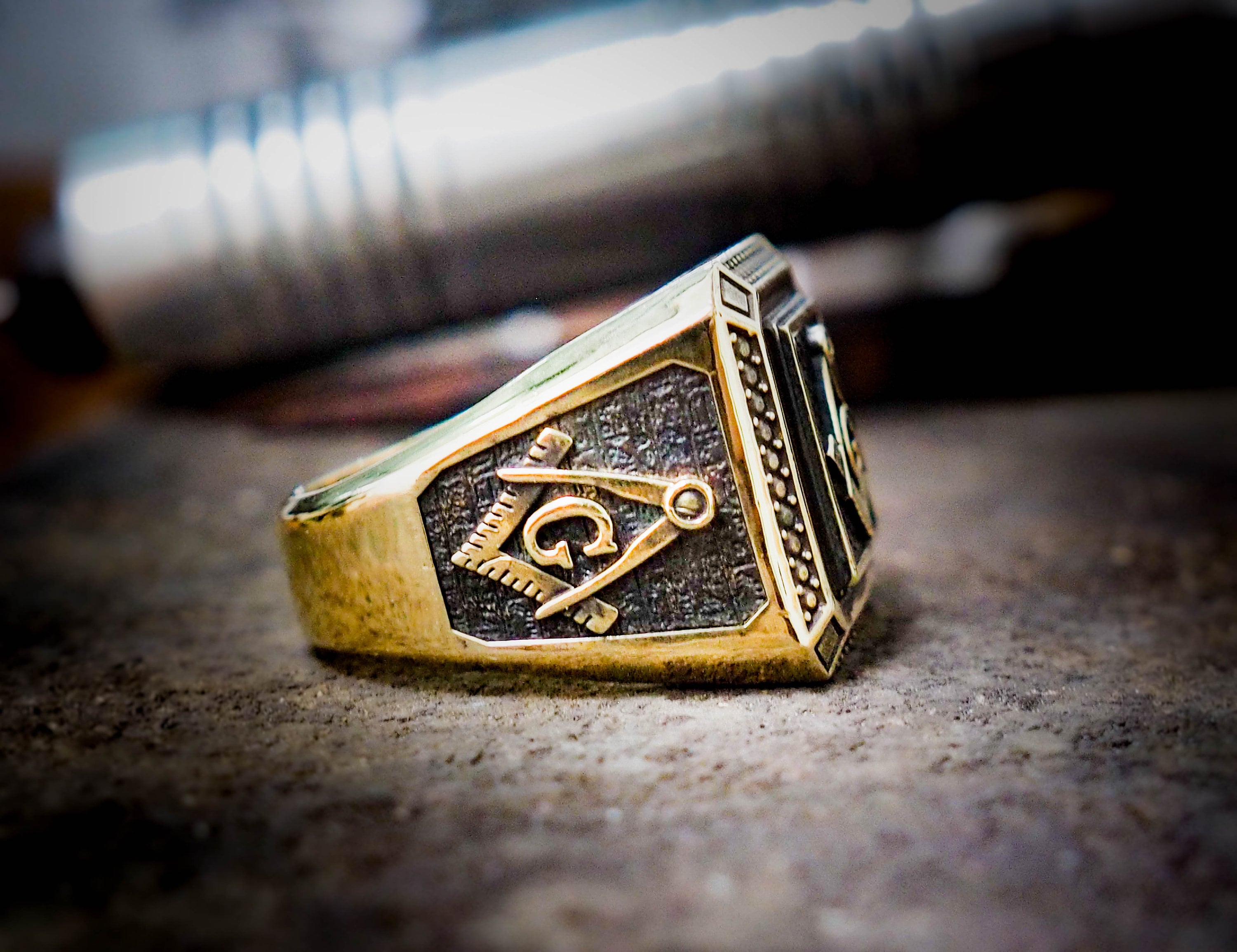 Masonic Brass Ring, Freemason Master Mason Gift for Men - Etsy