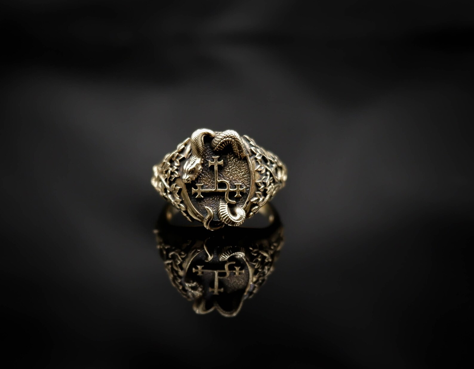 Sigil of Lilith With Snake Ring, Sigil of Lilith Ring, Lesser Key of ...