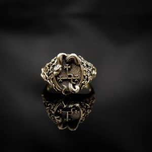 Sigil of Lilith With Snake Ring, Sigil of Lilith Ring, Lesser Key of ...