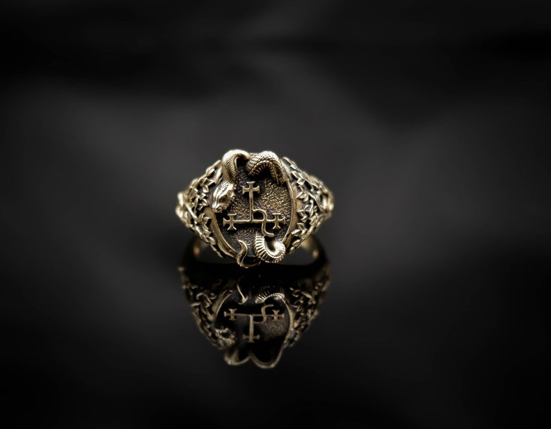 Sigil of Lilith Snake Ring, Gothic Brass Seal Jewelry - Etsy