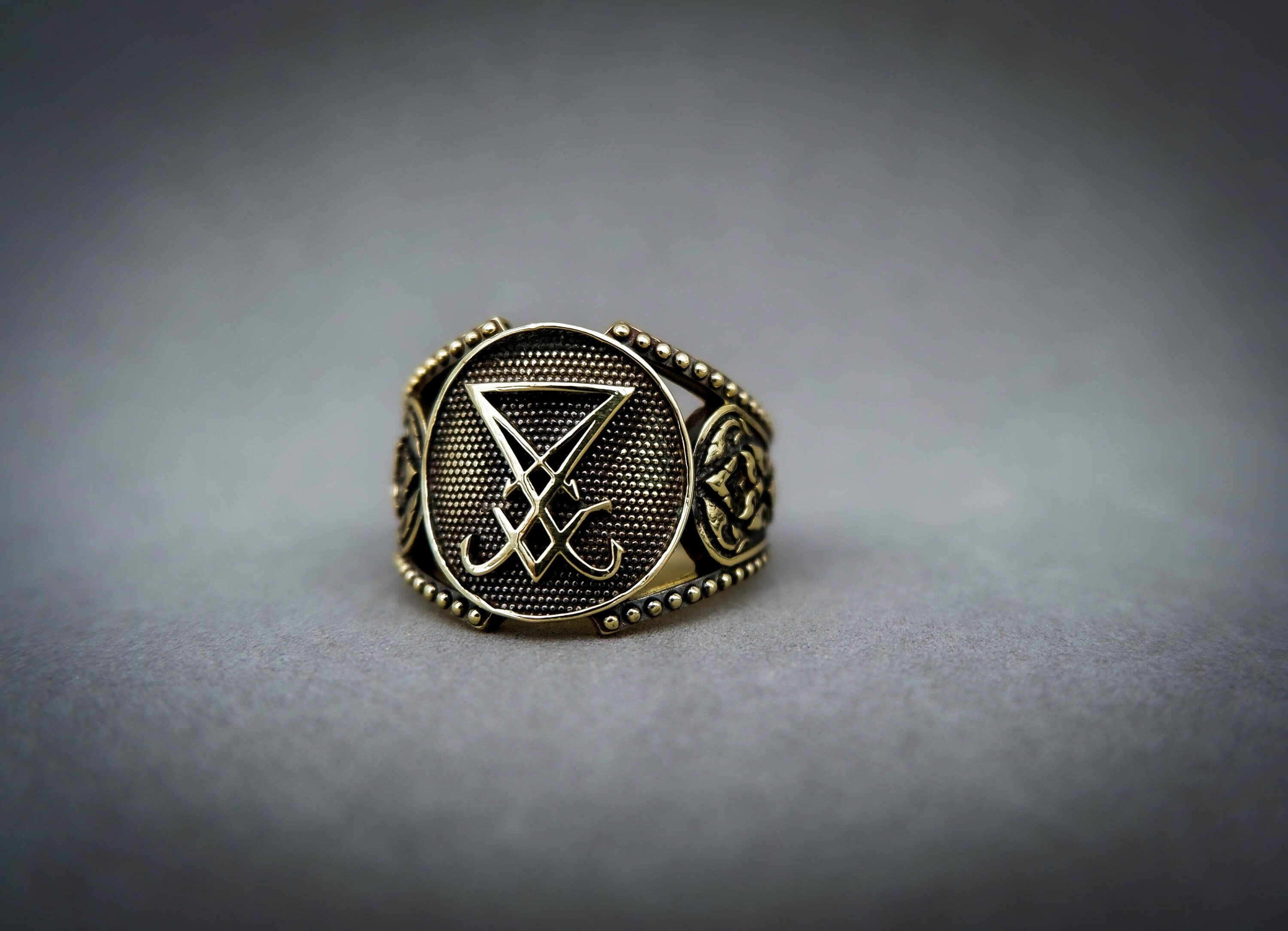 Mens Sigil Lucifer Ring Lucifer Rings Devil Seal of Satan | Etsy