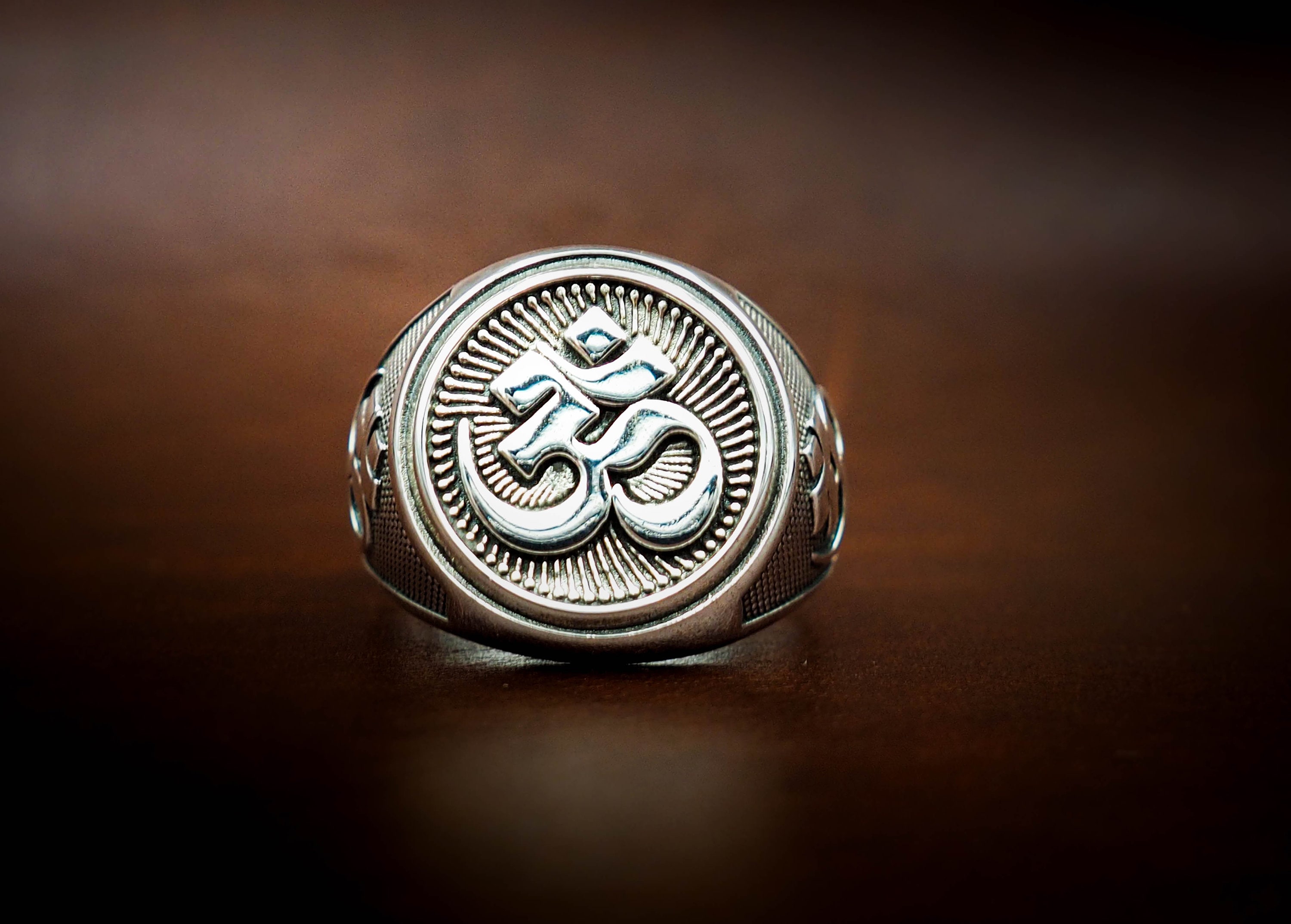 Sterling Silver Ohm Ring, Yoga Amulet Talisman - Etsy