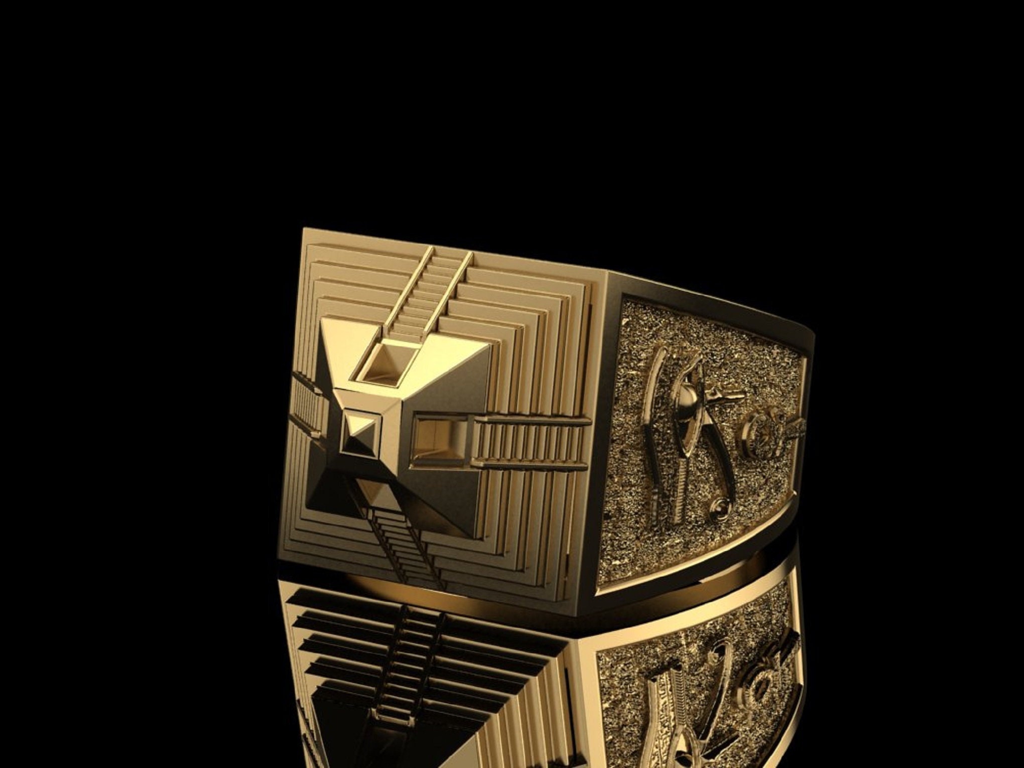 Egyptian Pyramid Ring Cross Ankh Ring Eye of Horus Ring Key - Etsy