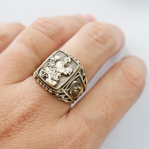 Rooster Ring Animal Signet Accessory Brass Jewelry Wedding Gift Ring ...