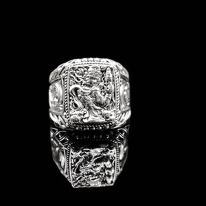 925 Sterling Silver Buddha Demon Ring, Devil Buddha Ring, Buddhist Ring ...