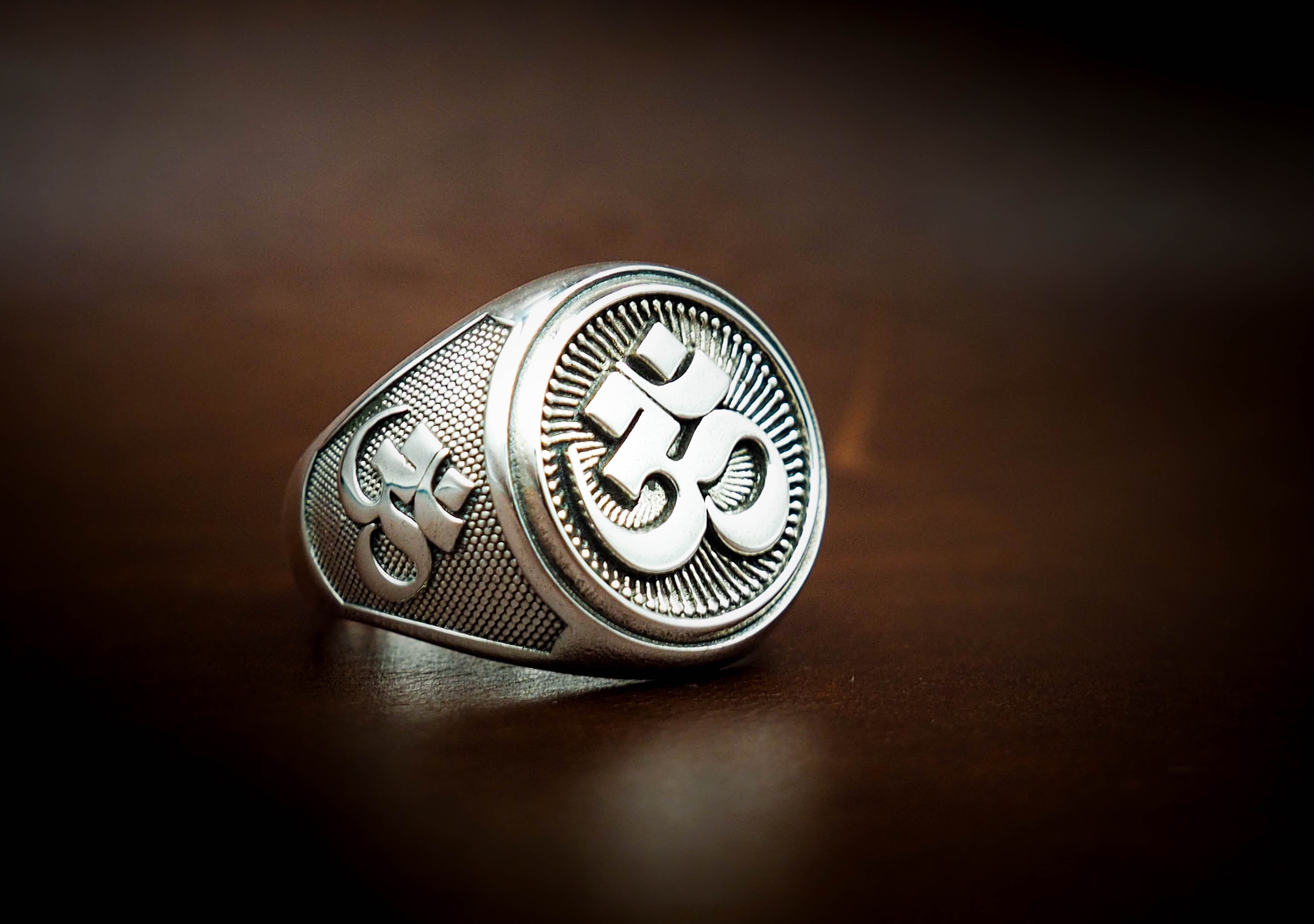 Sterling Silver Ohm Ring, Yoga Amulet Talisman - Etsy