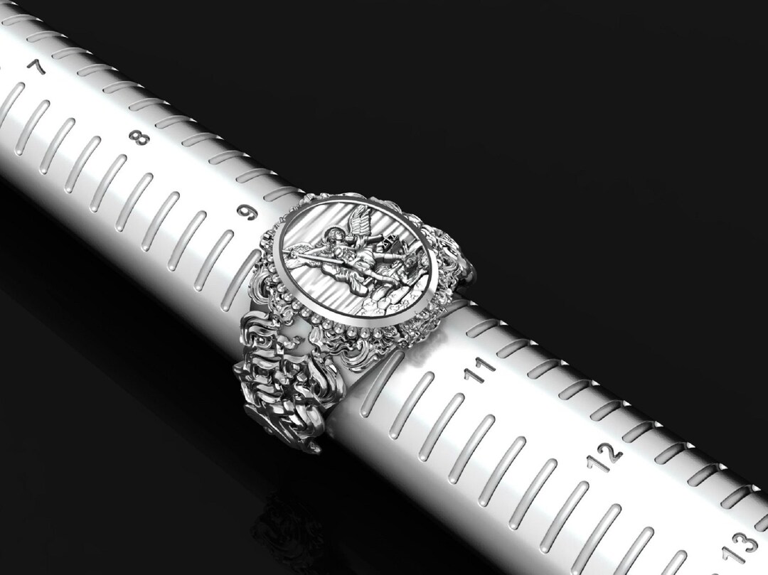 925 Sterling Silver Catholic Archangel St Saint Michael Ring - Etsy