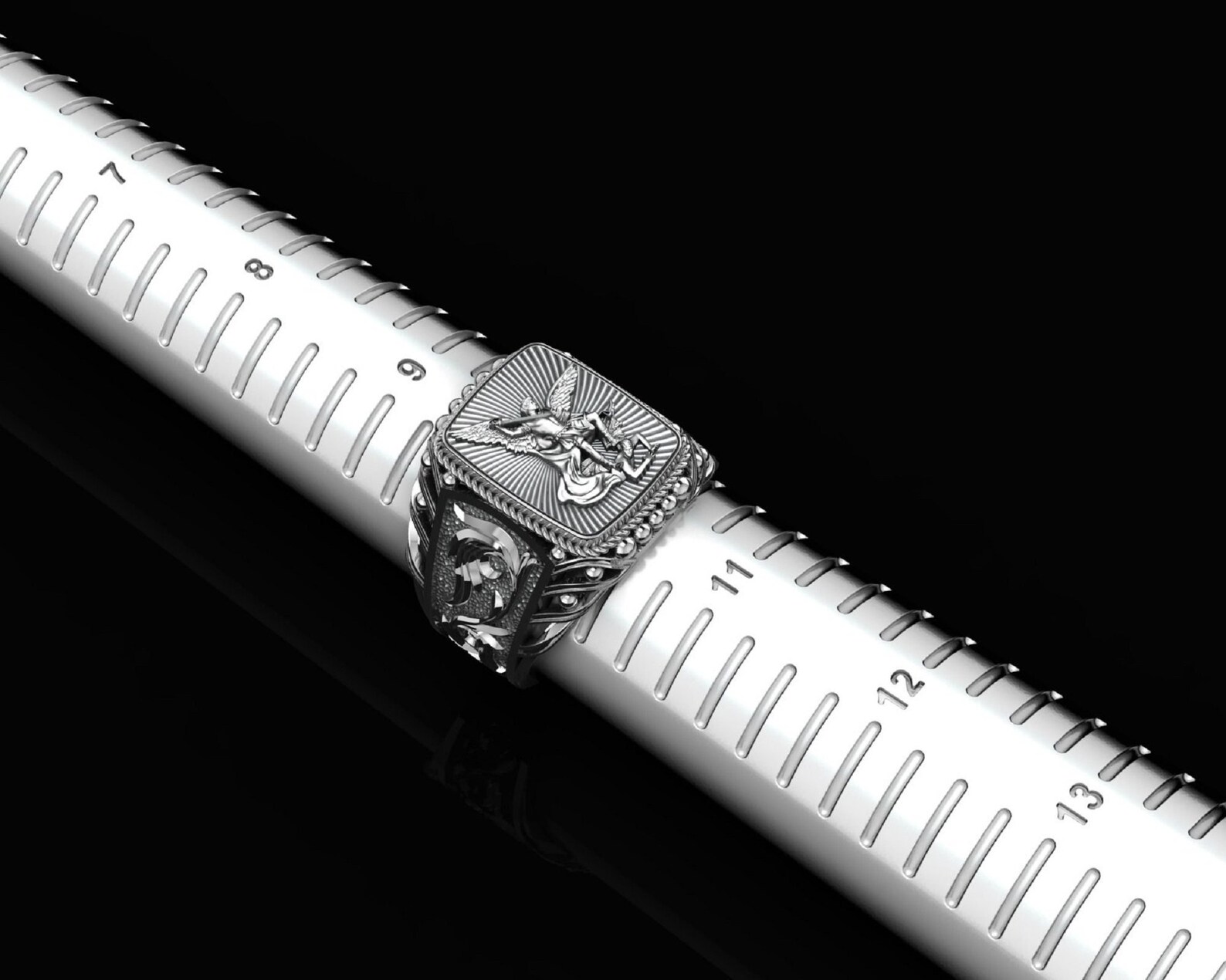 Saint St. Michael the Archangel Mens Ring Saint Michael Ring - Etsy