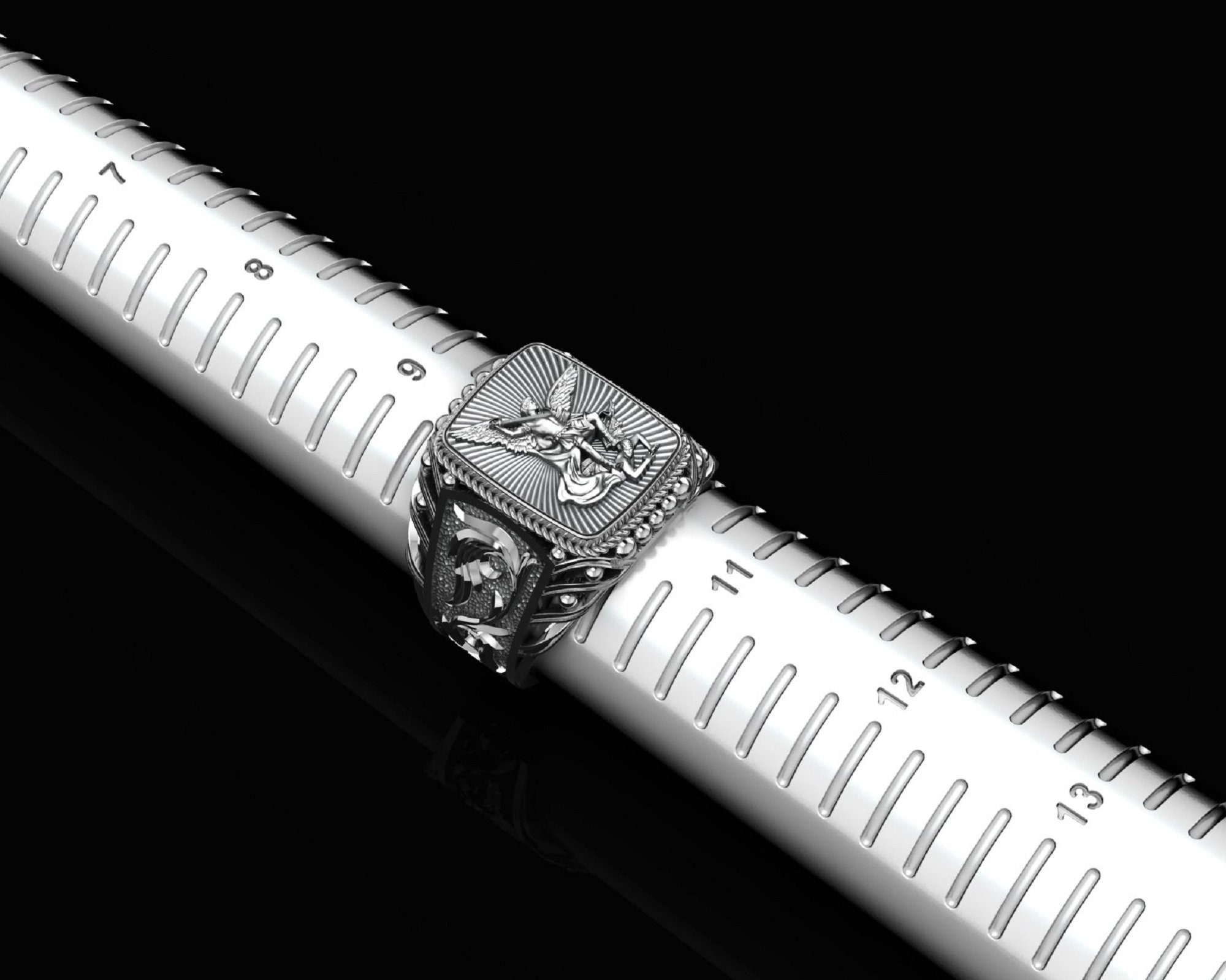 Saint St. Michael the Archangel Mens Ring Saint Michael Ring - Etsy