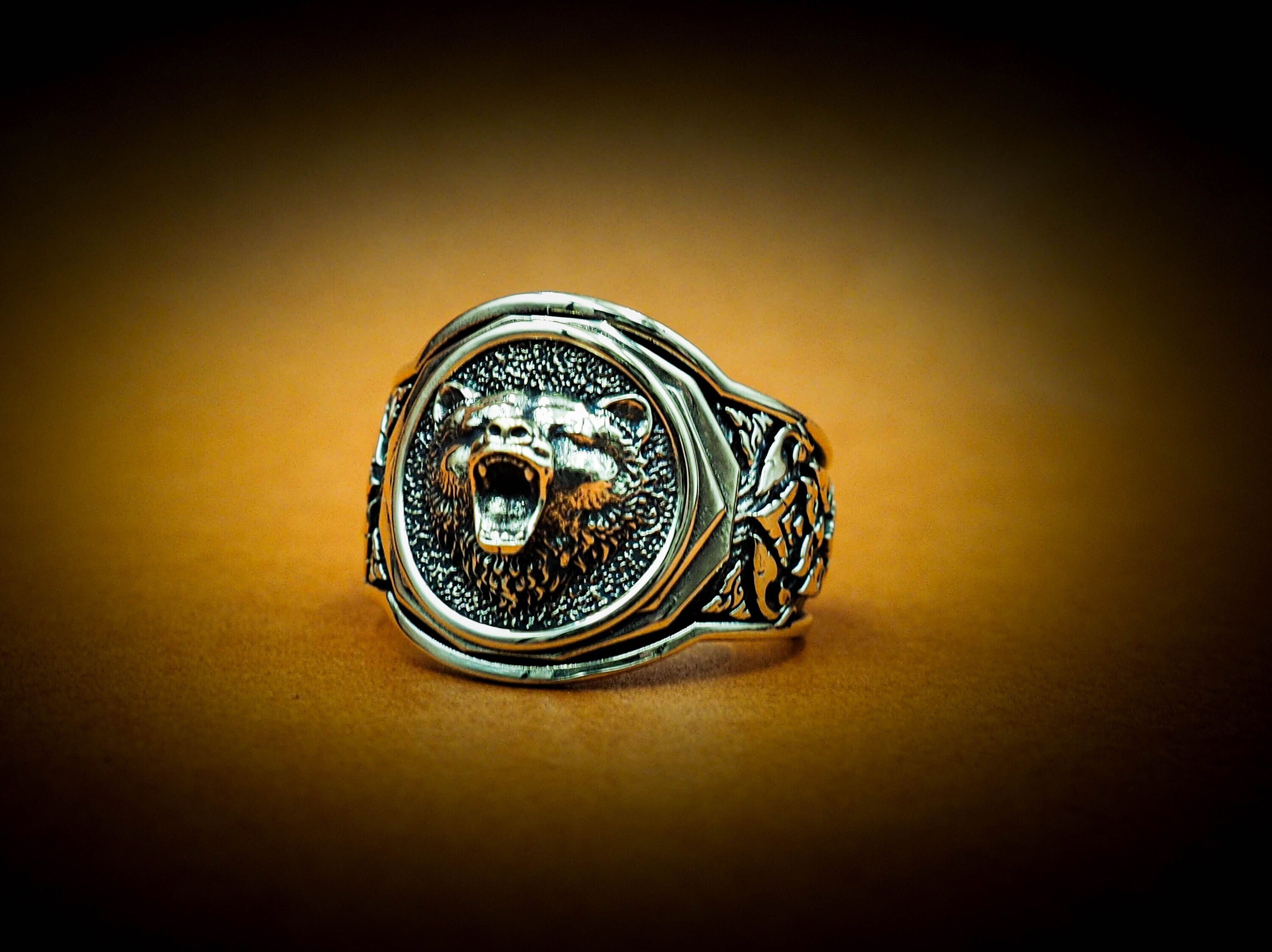 Mens Bear Ring Bear Head Signet Ring Bear Men's Ring - Etsy