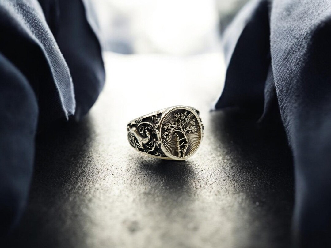 Crooked Tree Symbol Orthopedic Ring, Surgeon Symbol Ring, Yggdrasil ...